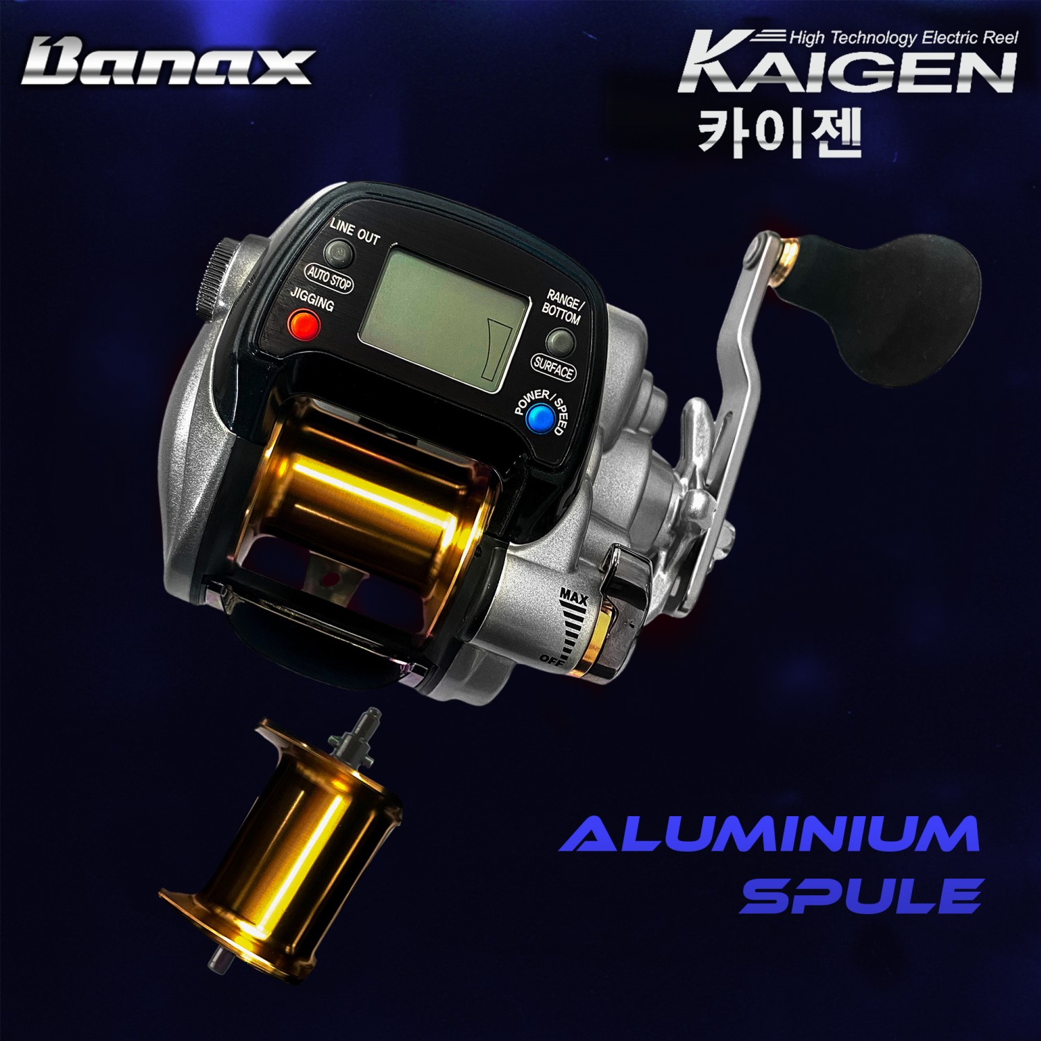 Banax Kaigen 500 TM Twin Elektro Rolle 480m/ 0,25mm - 3,20:1 - 885g