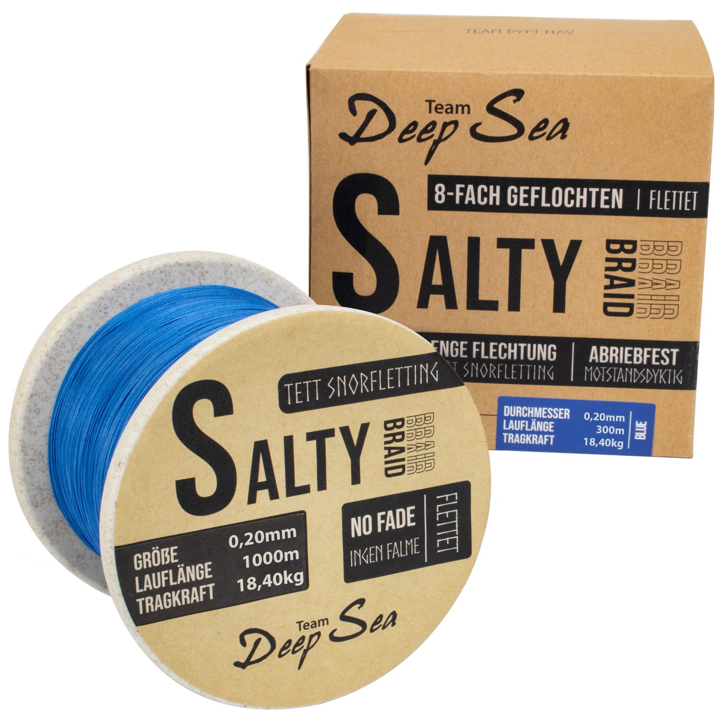 Team Deep Sea Salty-Braid - Geflochtene Schnur 0,20mm - blue - 1000m