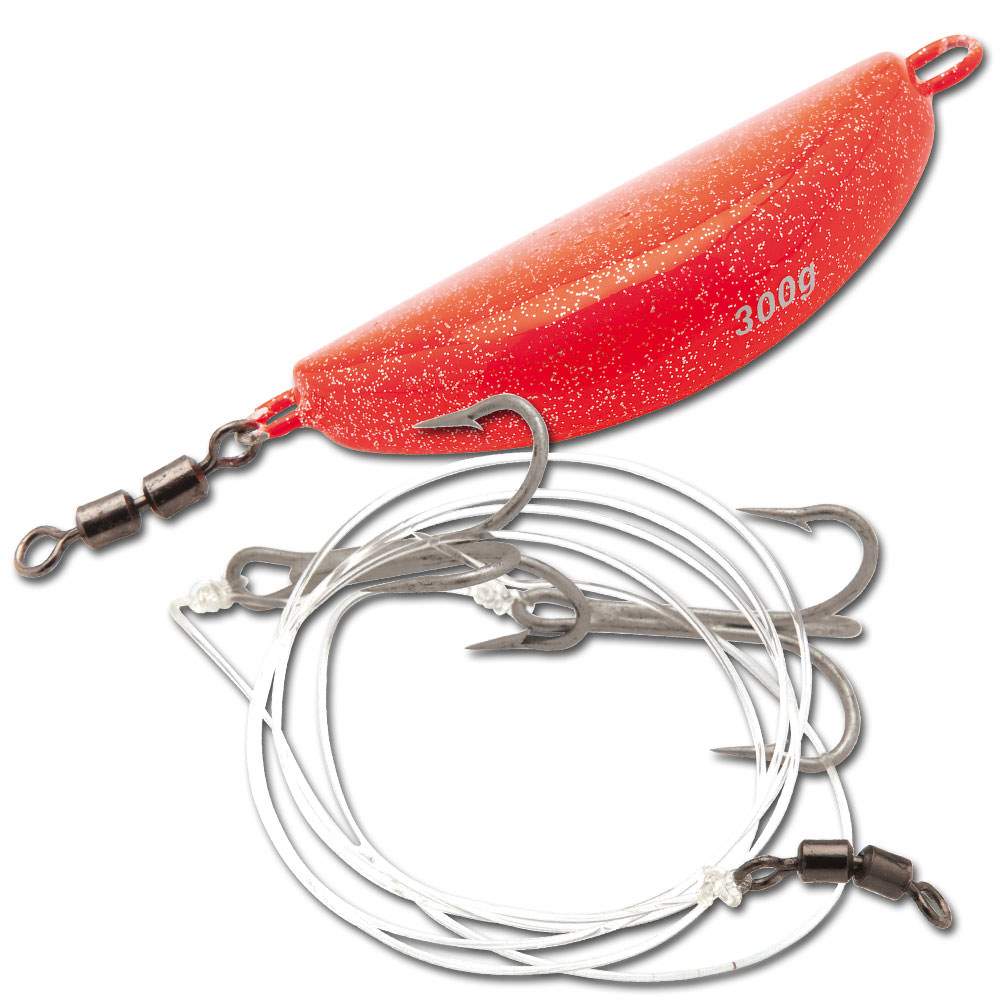 Westin Halibutt Anti Twist Rig (Heilbuttvorfach mit Blei) 350g orange ...