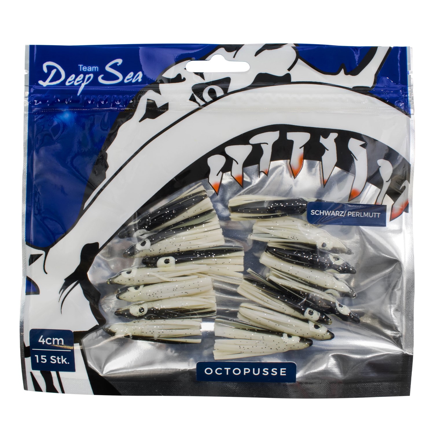Team Deep Sea Oktopusse Beifänger 15Stück - schwarz/ perlmutt