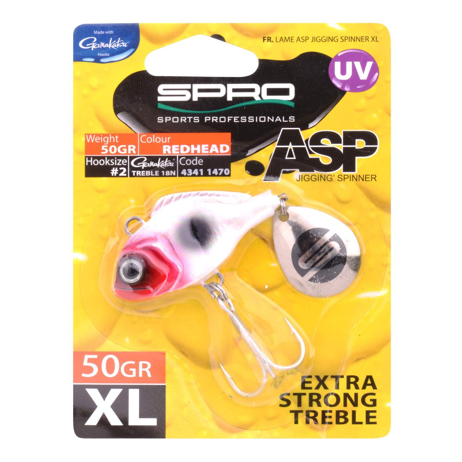 SPRO ASP Jiggin' Spinner UV XL 50g Redhead Jig Spinner - 50g - Redhead ...