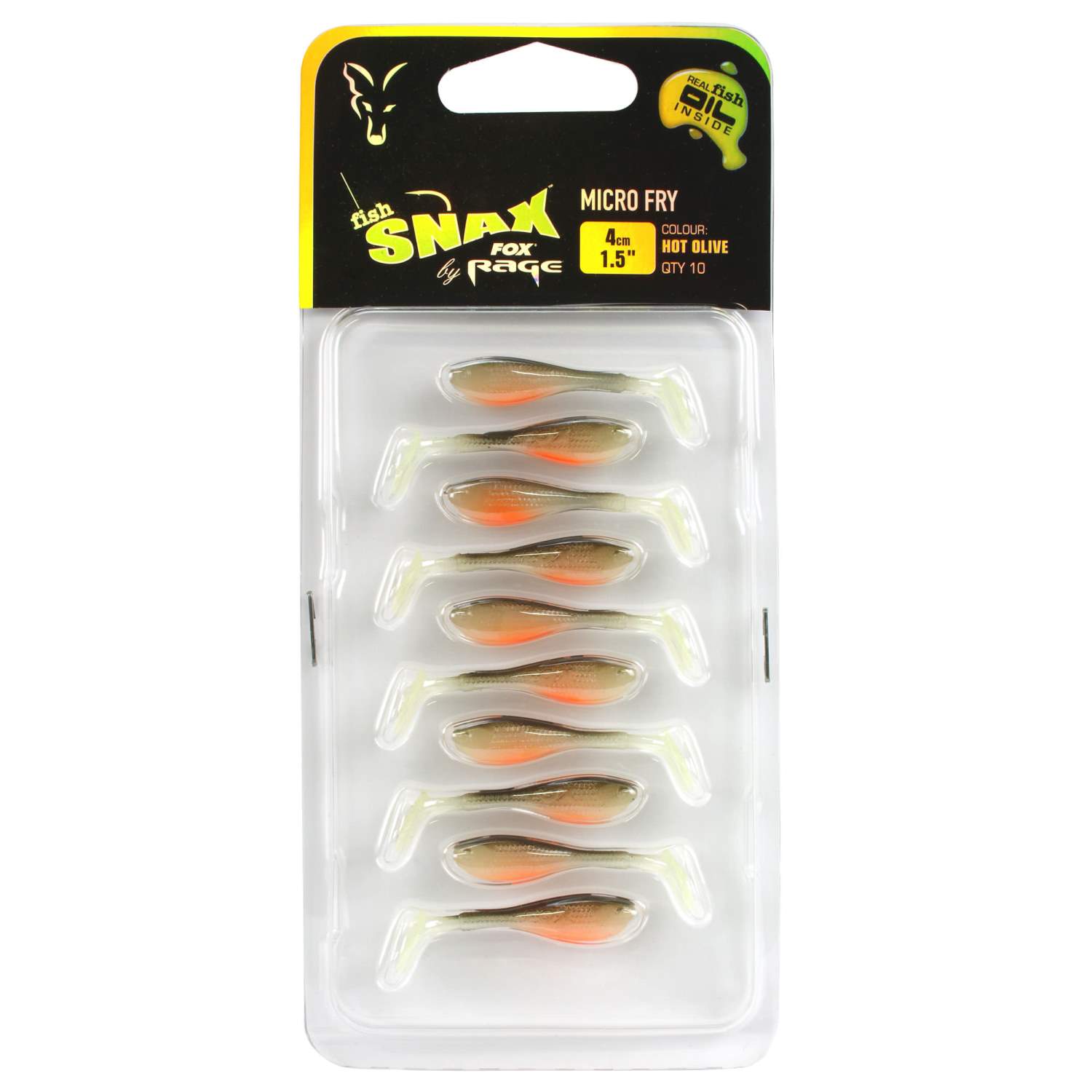 Fox Rage Micro Fry Gummifisch 4cm x 10 - Hot Olive 4,00cm - Hot Olive ...