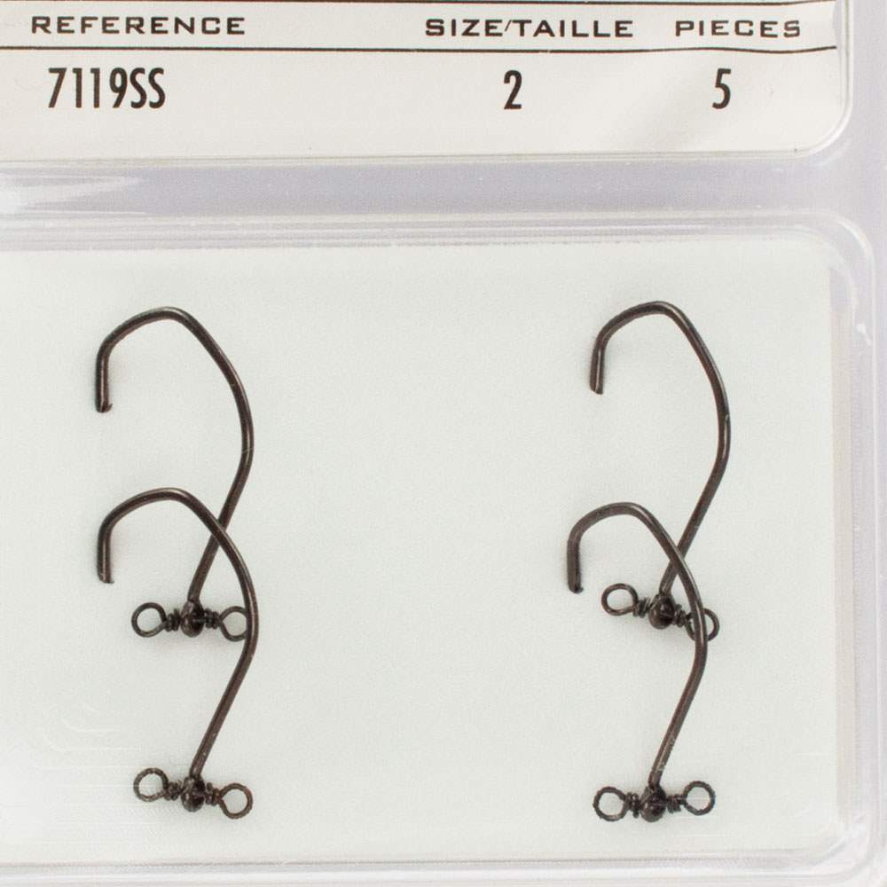 VMC 7119SS Spinshot Drop Shot Hook 2 black nickel - Gr 2 - 5Stück