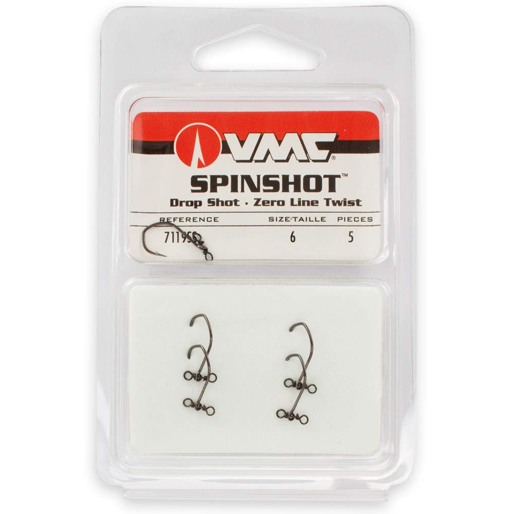 VMC 7119SS Spinshot Drop Shot Hook 6 black nickel - Gr.6 - 5Stück