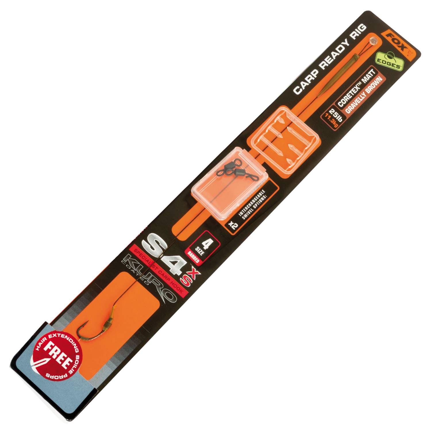 Fox Edges S4 Carp rig Kit sz 4 25lb brown, - Gr.4 - TK25lb