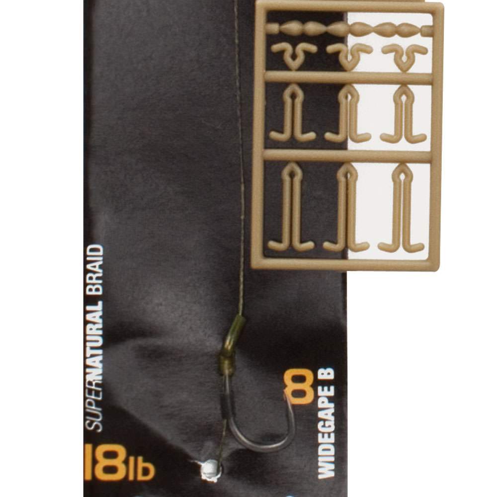 Korda Ready Tied Carp Rig 18lb SuperNatural Wide Gape B Barbless Gr. 6 ...