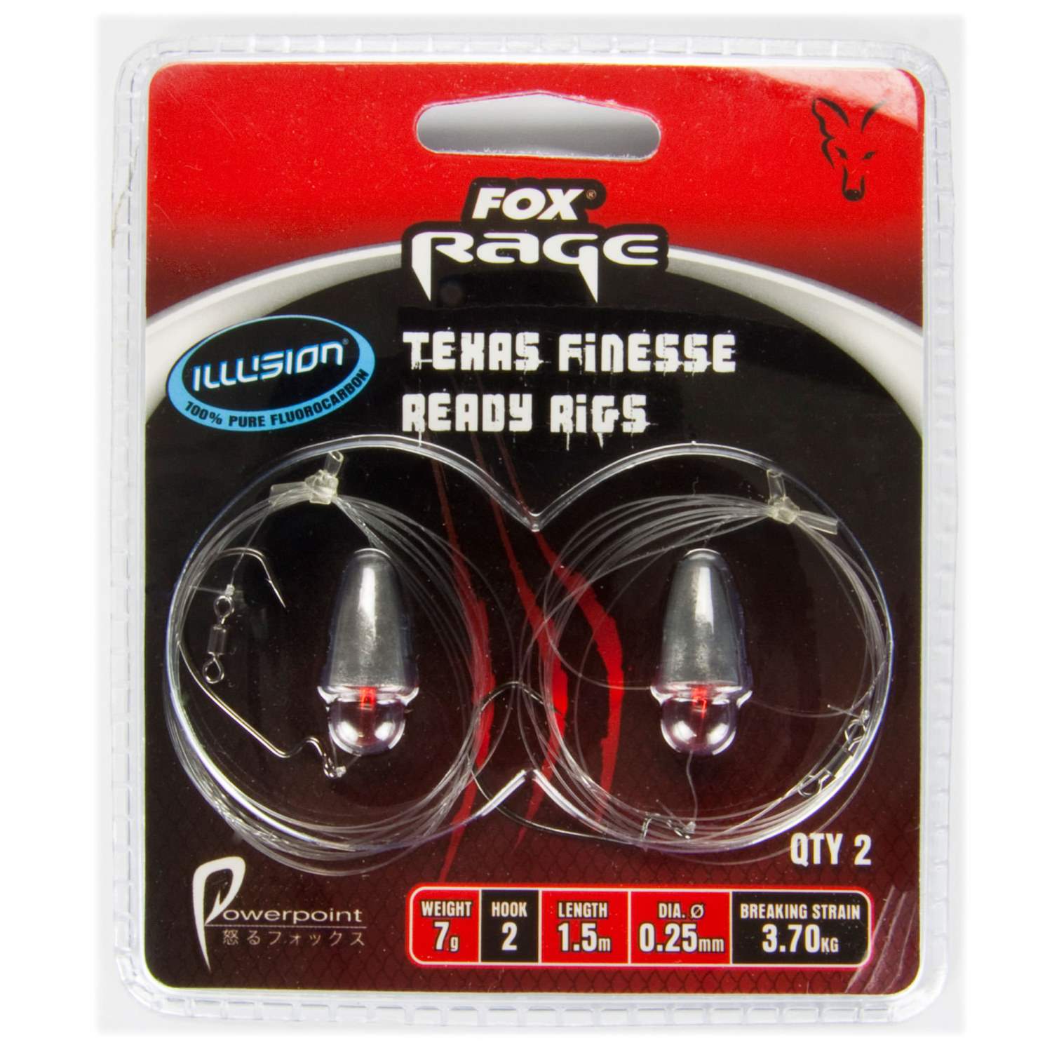 Fox Rage Texas Finesse Flurocarbon 0.25mm Ready Rig 1,5m / 7g Bullet ...