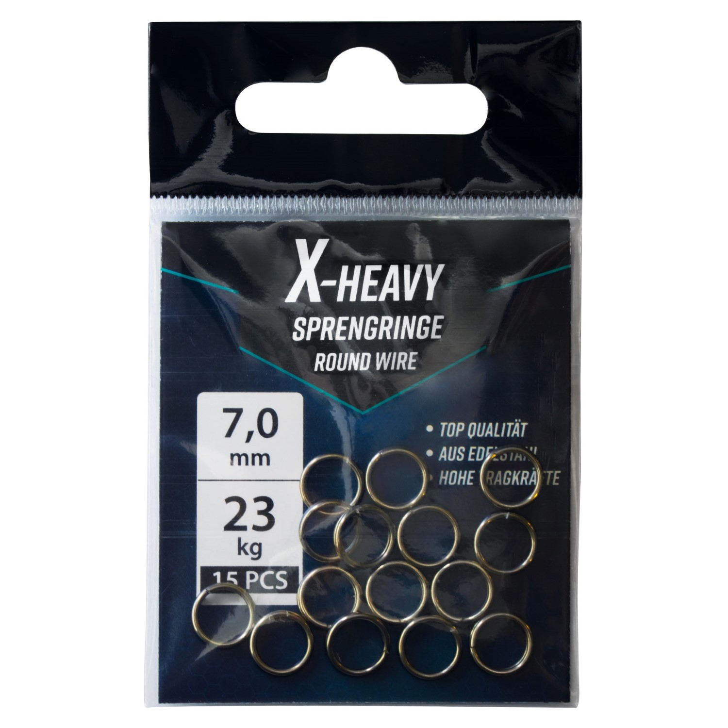 X-Heavy Sprengring Edelstahl Spaltring Rund - 7,0mm - 23kg - 15Stück