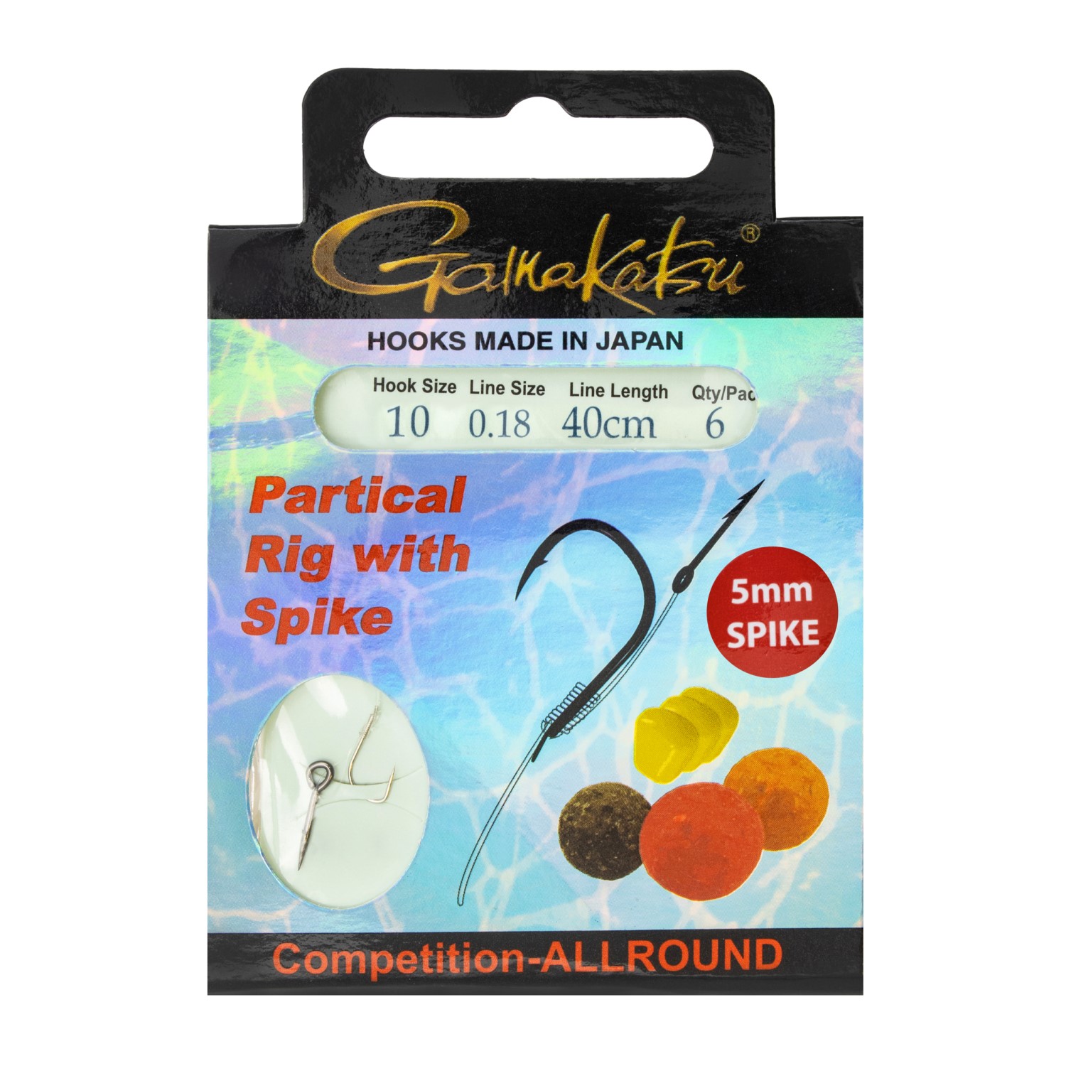 Gamakatsu Partical Rig Spike 40cm - nickel - Gr.10 - 0,18 - 6Stück