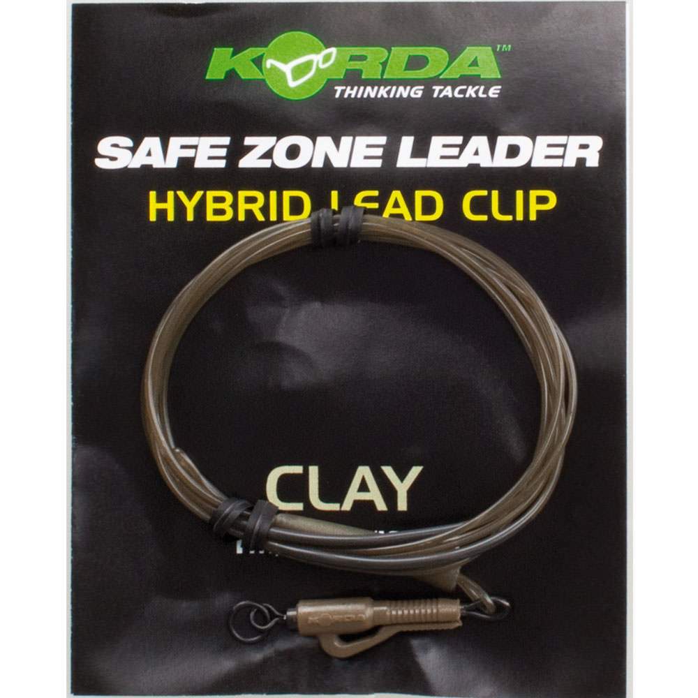Korda Hybrid Lead Clip Leader 1m long Clay Brown 1m - Clay Brown - TK40lb