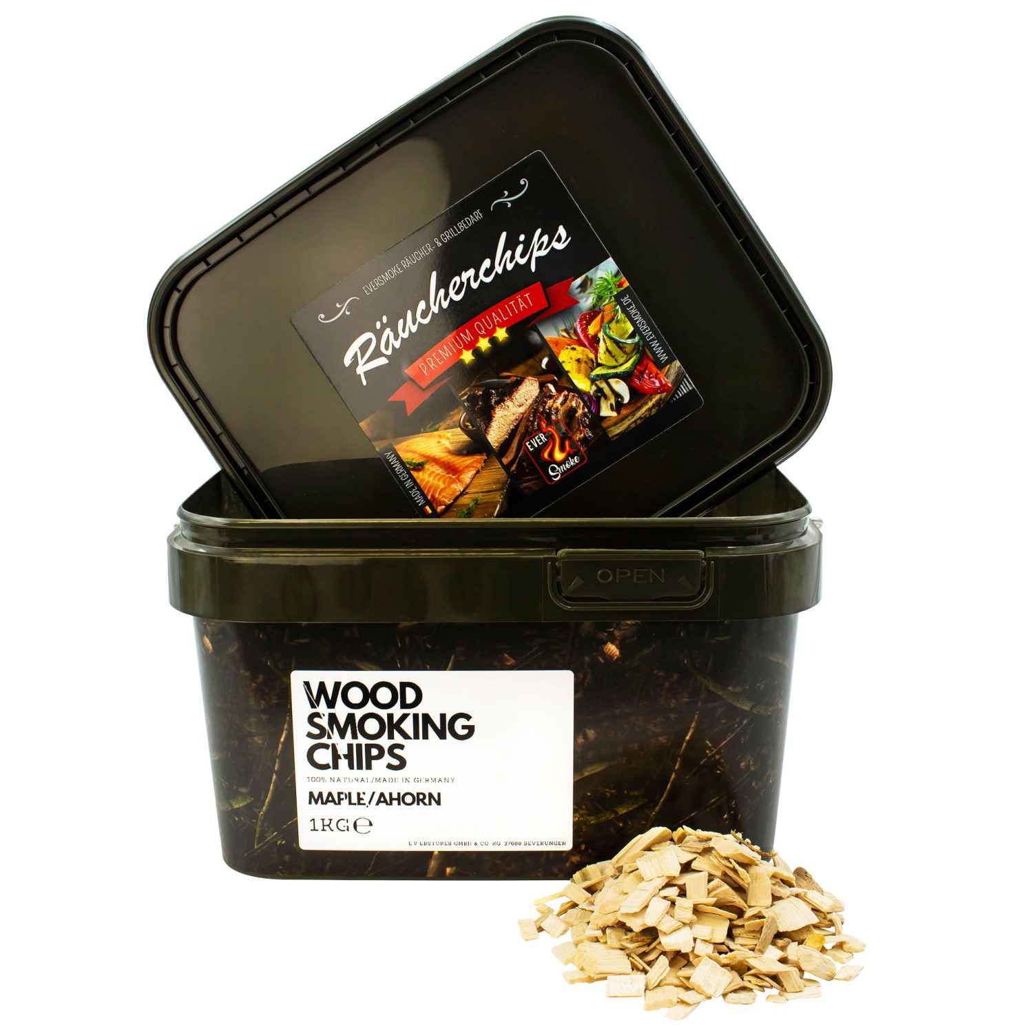 Eversmoke Premium BBQ Räucherchips im Eimer I Wood Chips in a Bucket ...
