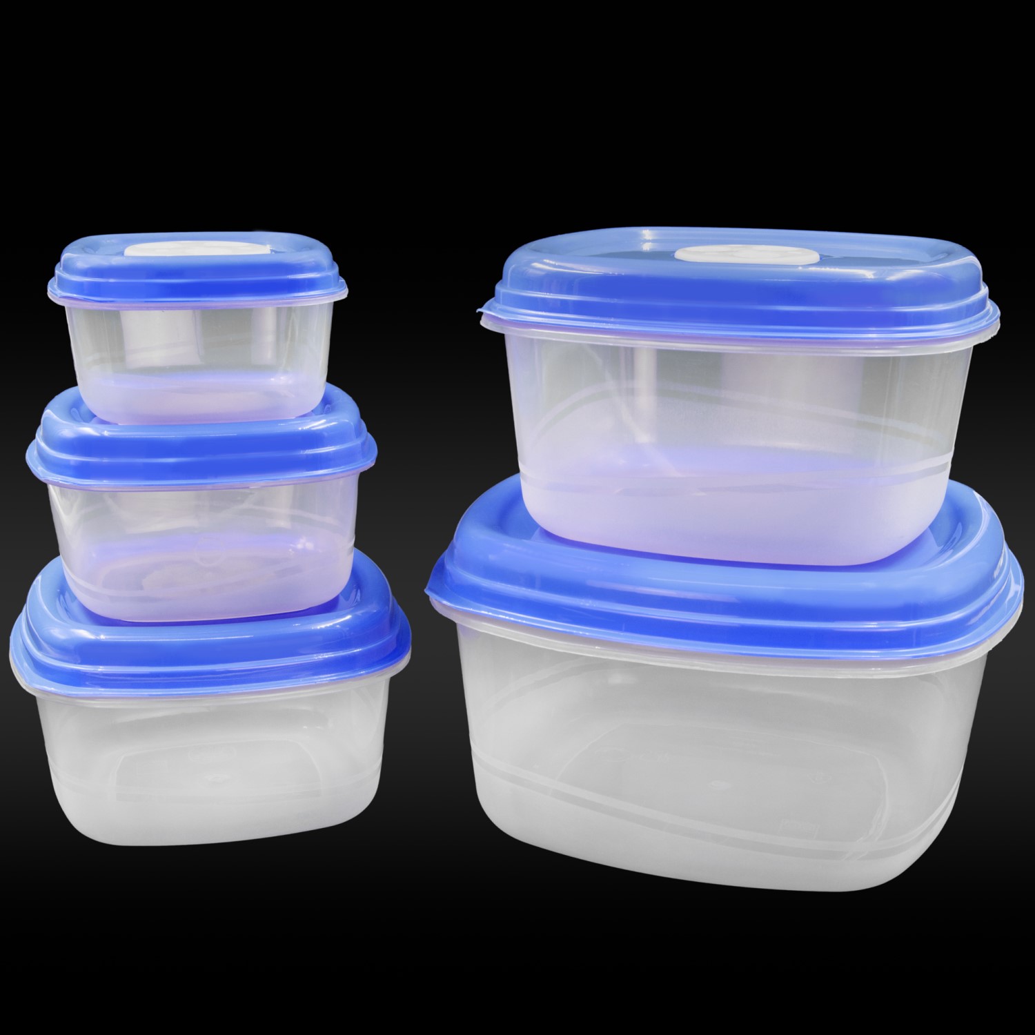 PrinceWare Fresh Box Set 5-tlg. eckig 375 - 3200ml mit Lüftung Blau