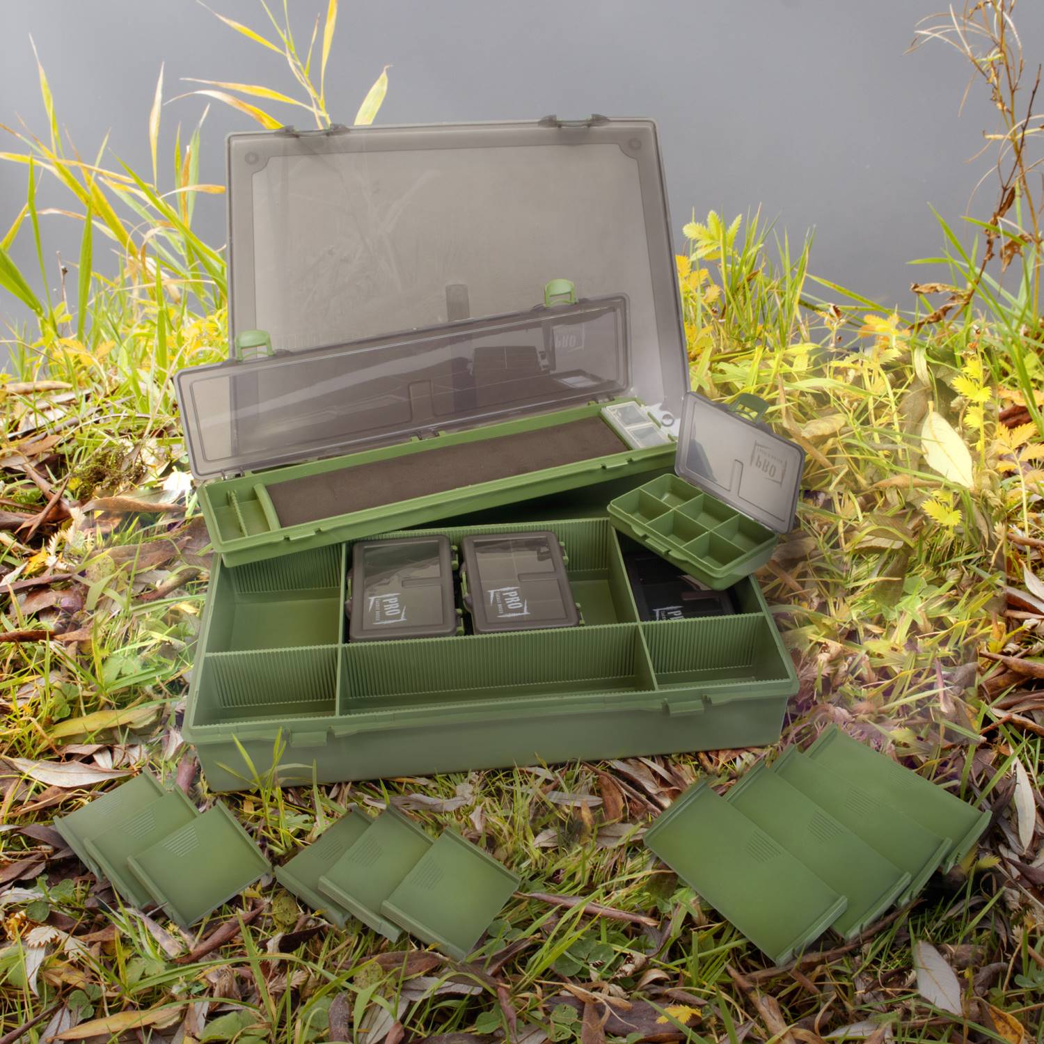 Pro Tackle Carp Rig Box Set 36,5 x 30 x 5,5 cm -schwarz/grün - 1Stück