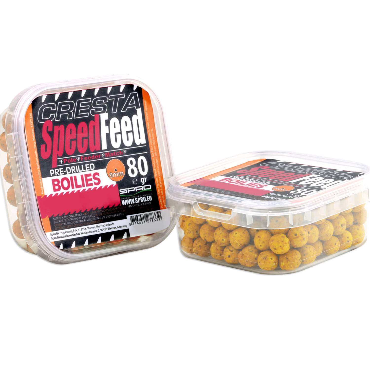 SPRO Cresta Speedfeed Pre-Drilled Boilies 9mm Cheese