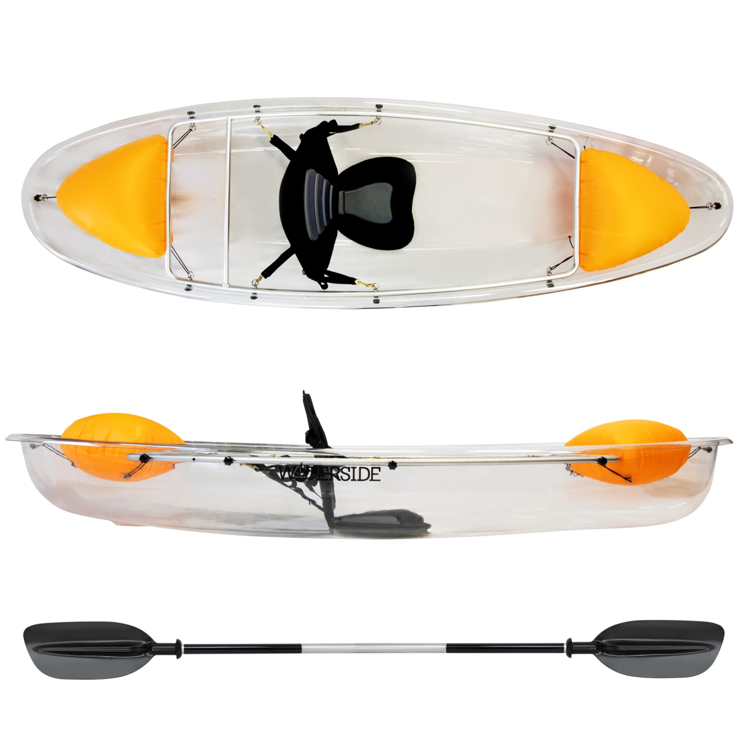 Waterside Kanu transparent 2,45m inkl. deluxe seat, 220cm paddle, 2 x ...