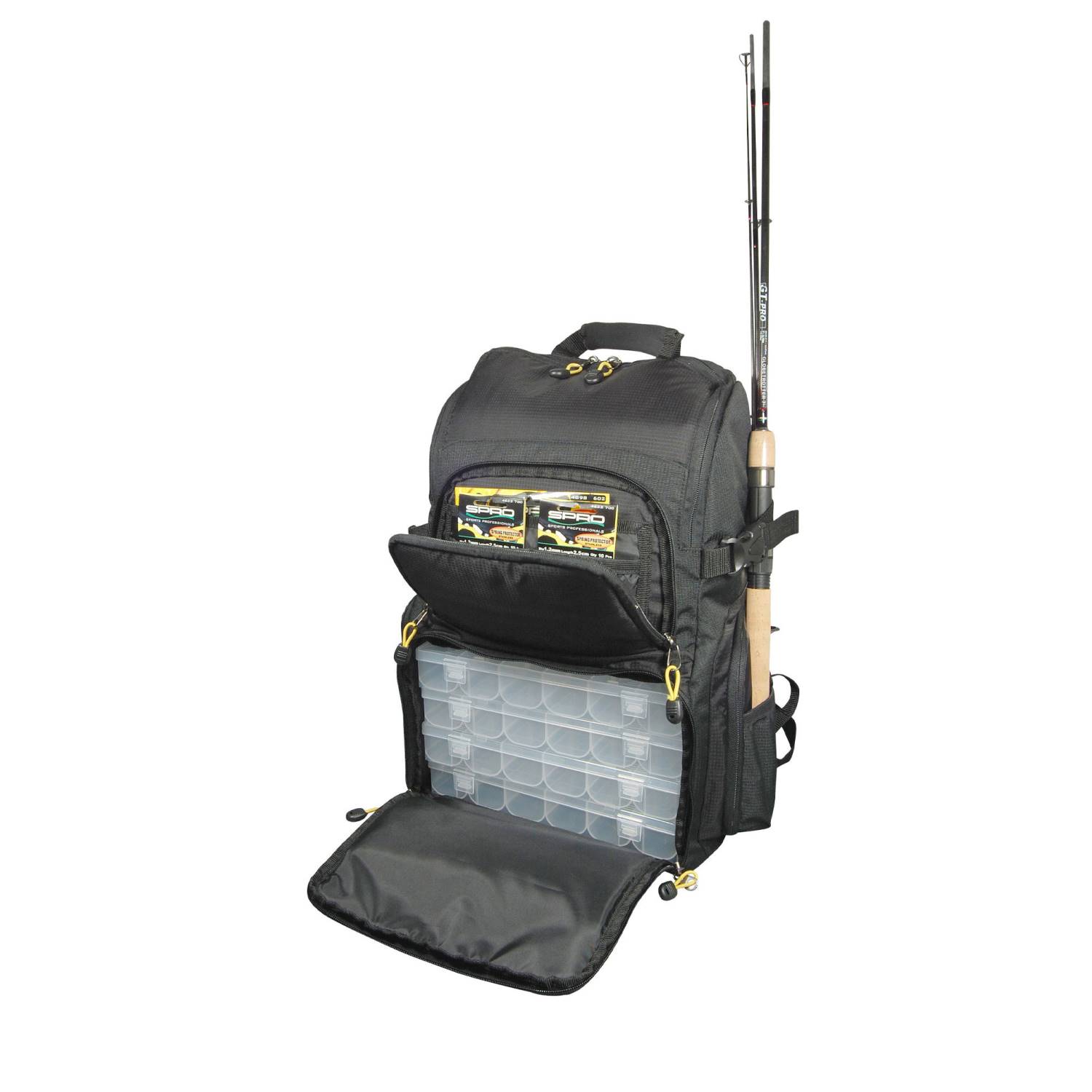 SPRO Rucksack inkl. 4 Boxen Angelrucksack SPRO Raubfischtasche Back ...